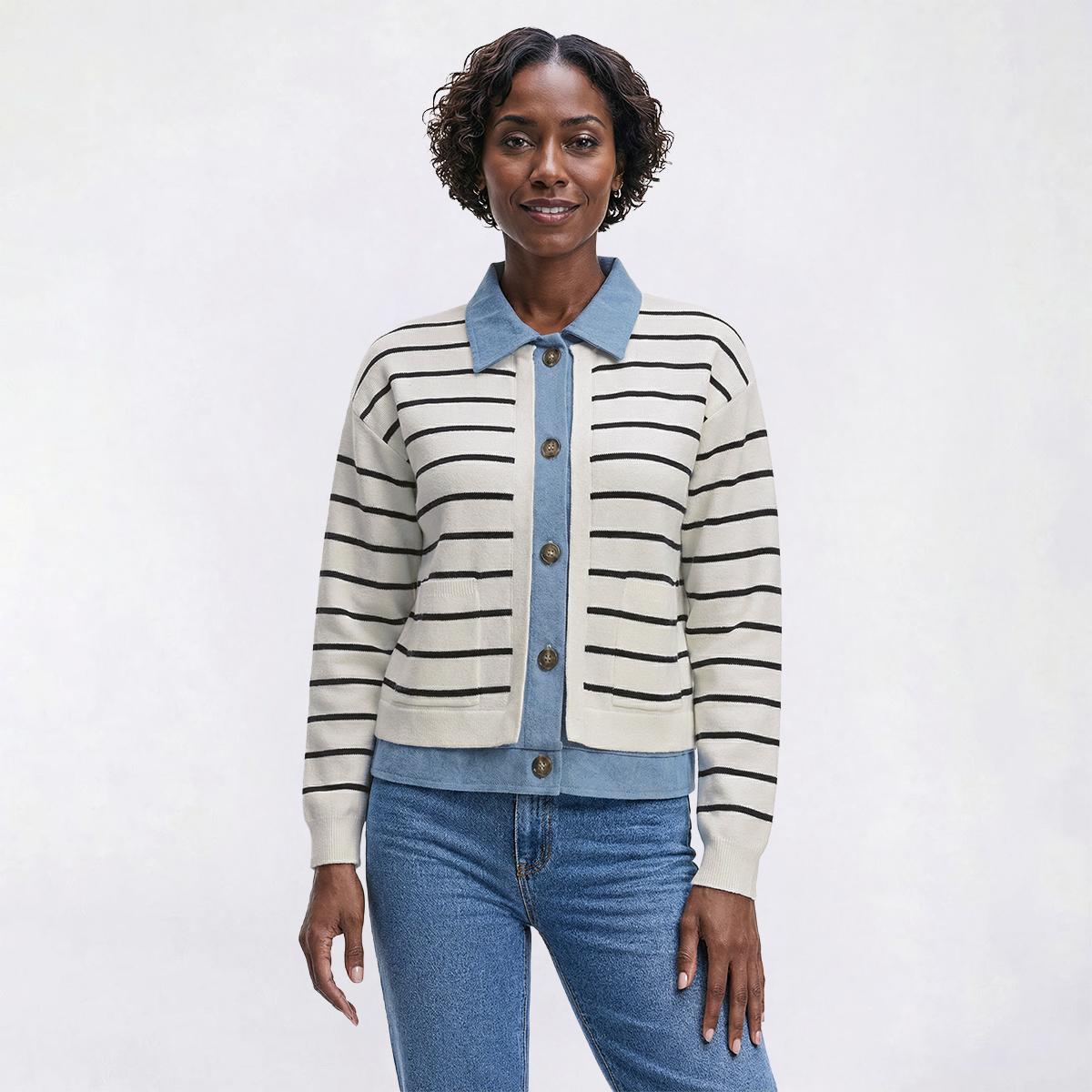 Click here for Petite Preswick & Moore(R) Denim Button Front Card... prices